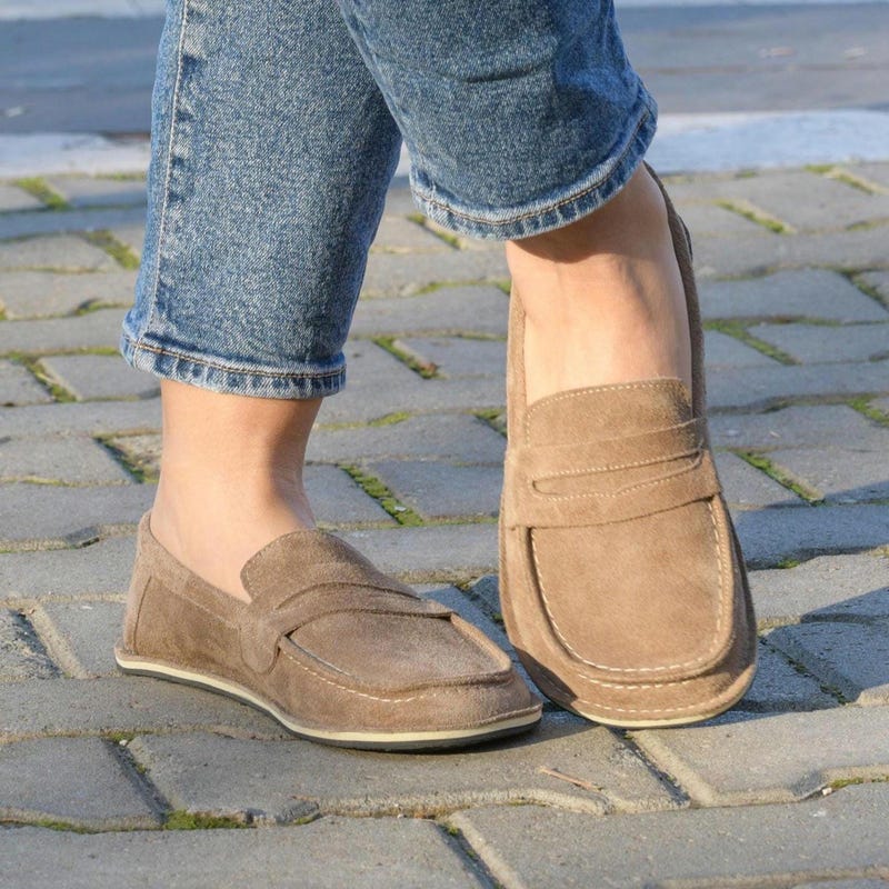 Brown Suede Loafer Woman - Etsy