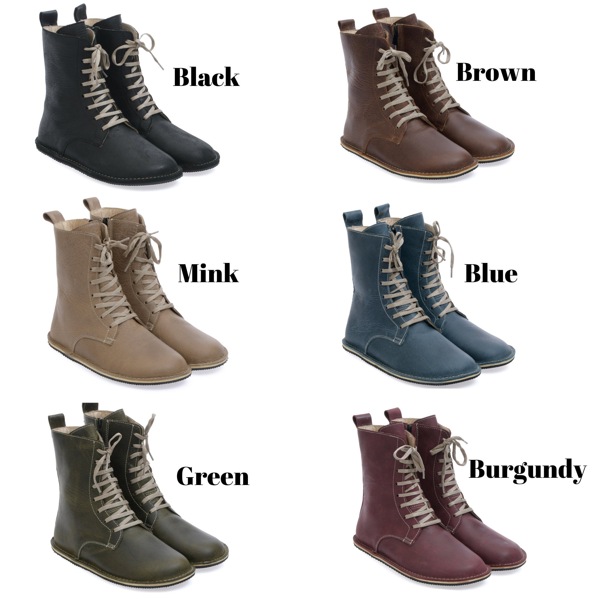 Handmade Zero Drop Leather Boots: Wide Toe, Barefoot Winter Boots - Etsy