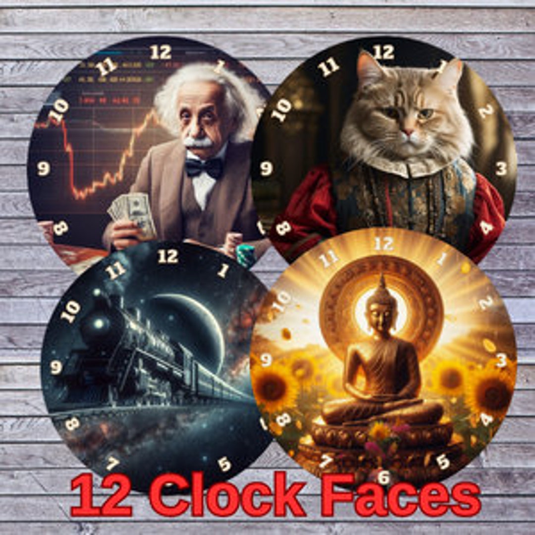 12 Printable Clock Face Templates, Clock Face PNG File, Clock Face ...