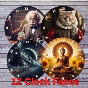 12 Printable Clock Face Templates, Clock Face PNG File, Clock Face ...