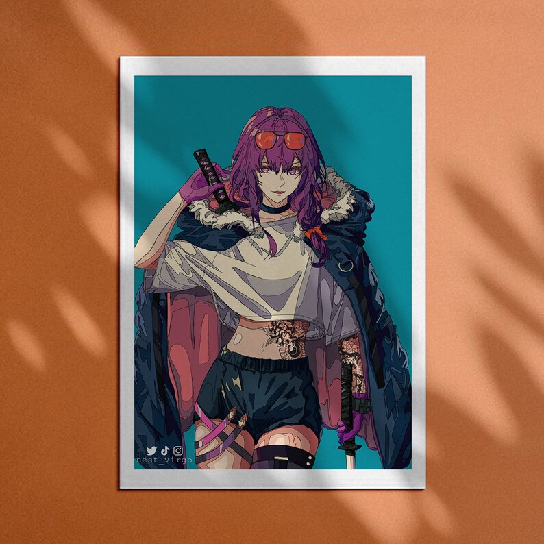 Warrior Kafka Honkai Star Rail Fanart Illustration A5 Etsy