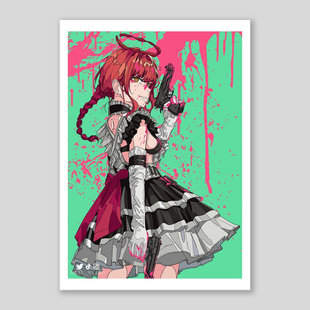 Cyber Maid Makima X Reze Fanart Illustration A5 - Etsy