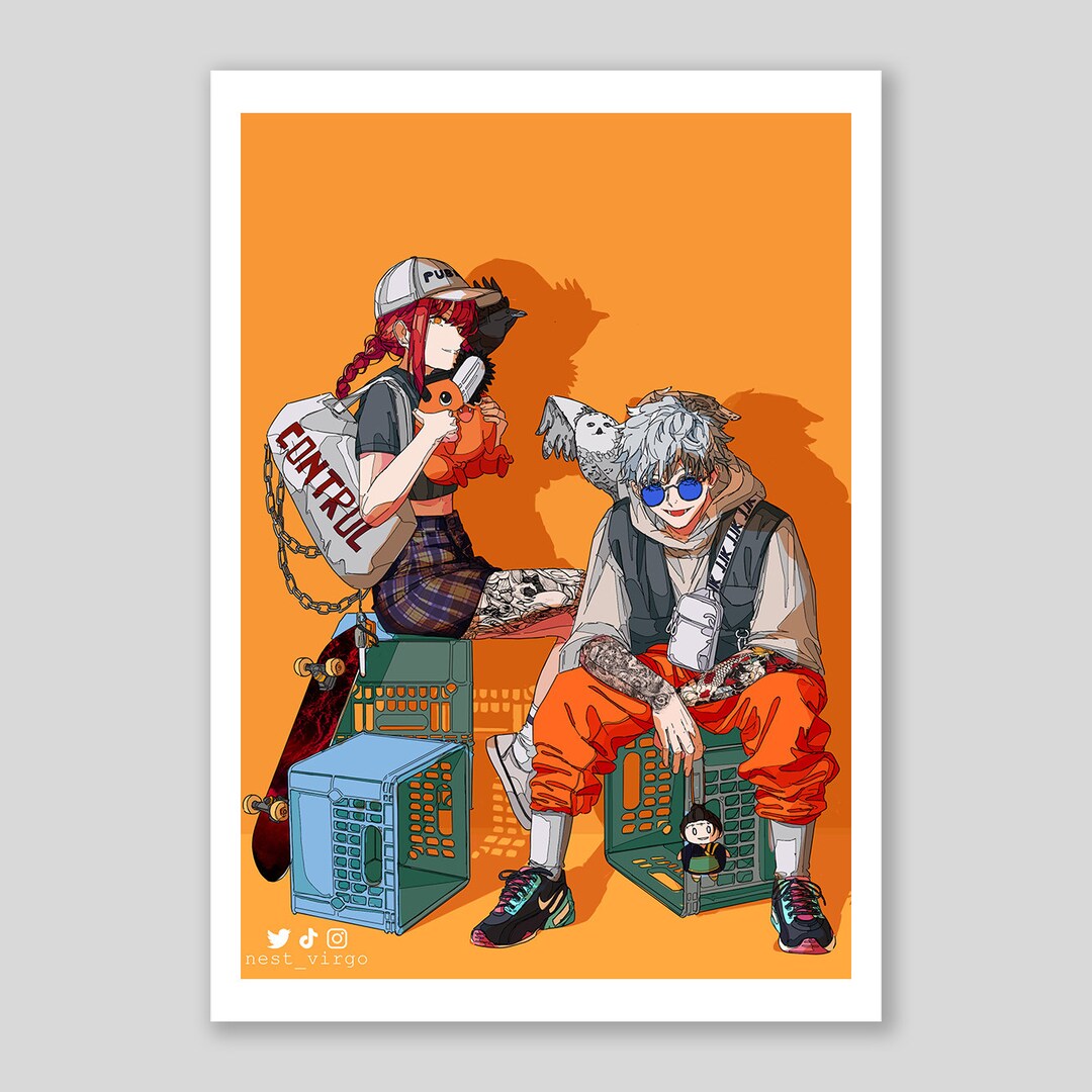 Gojo X Makima Fanart Illustration A5 Etsy