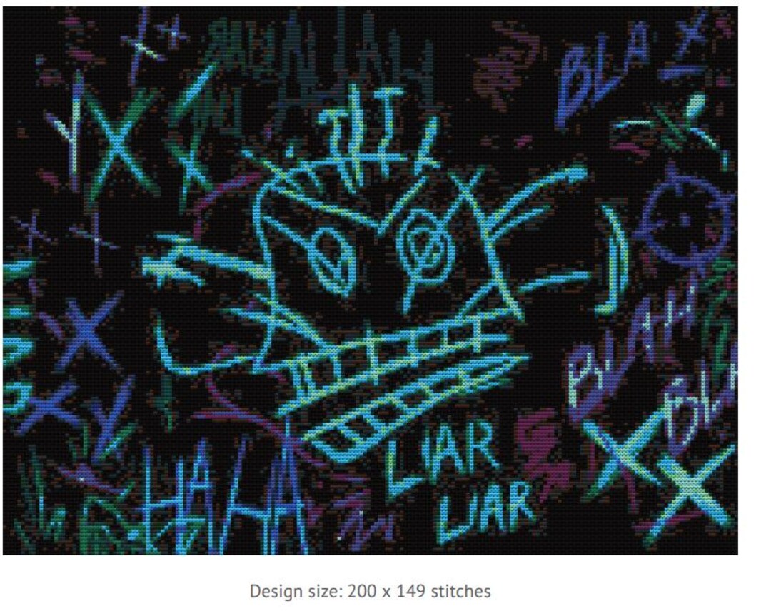 Arcane Graffiti Counted Cross Stitch Pattern - Etsy