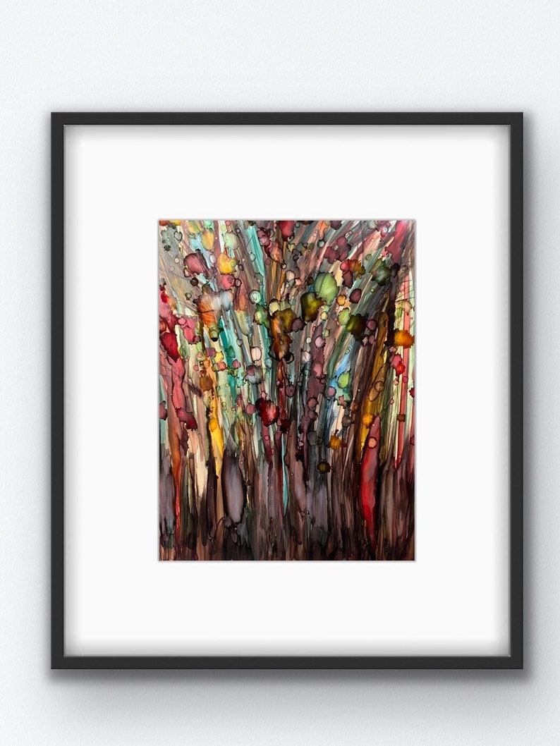 Leafy Trees: Fine Art Print Alcohol Ink Artwork, Abstract Fluid Art - Etsy
