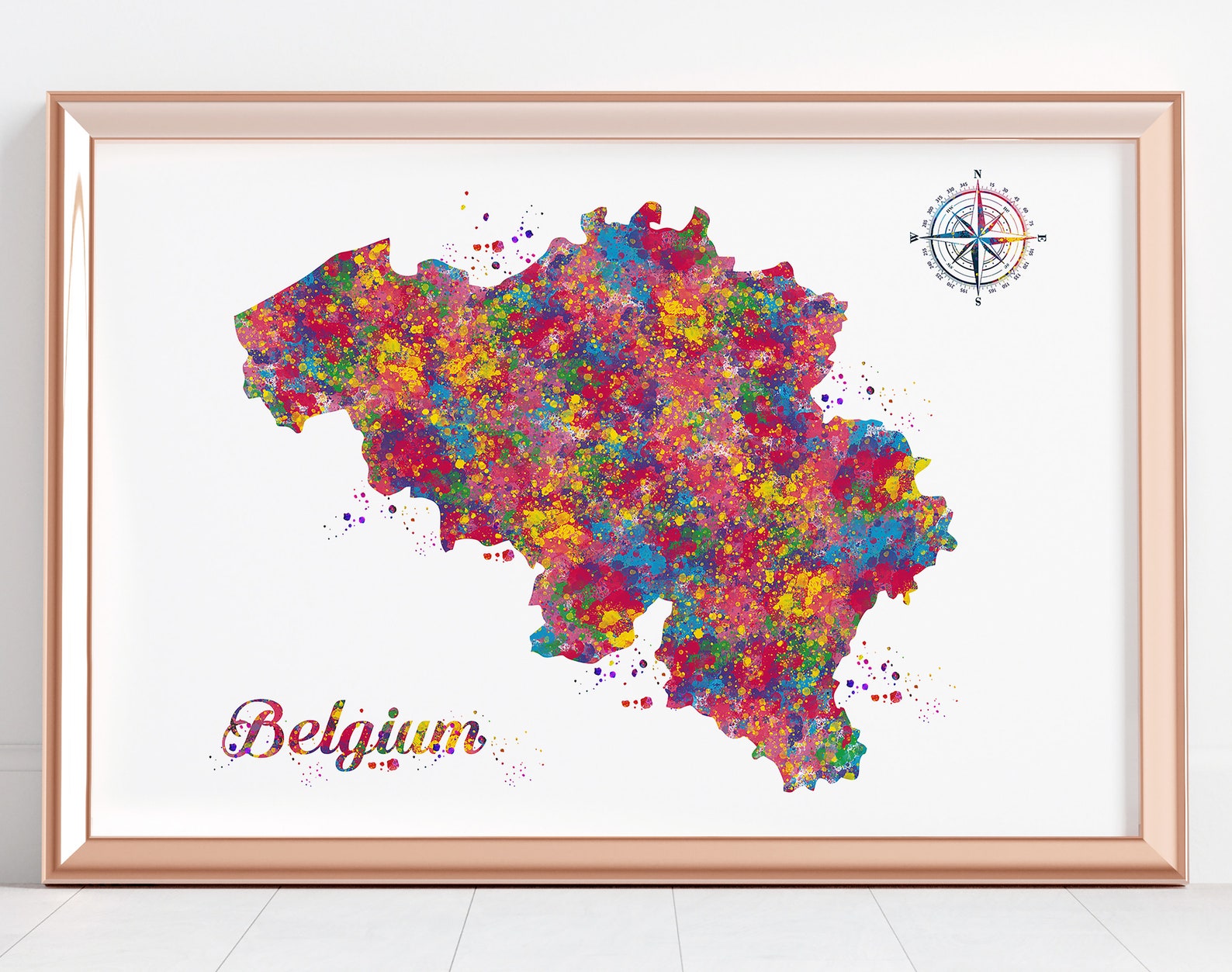 Watercolor Belgium Map, Belgium Map Print, Belgium Map, Belgium Poster ...