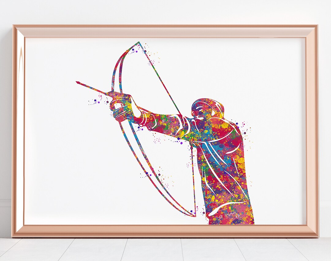 Archery Watercolor Print Archery Gifts Archer Poster Archery Poster Art ...