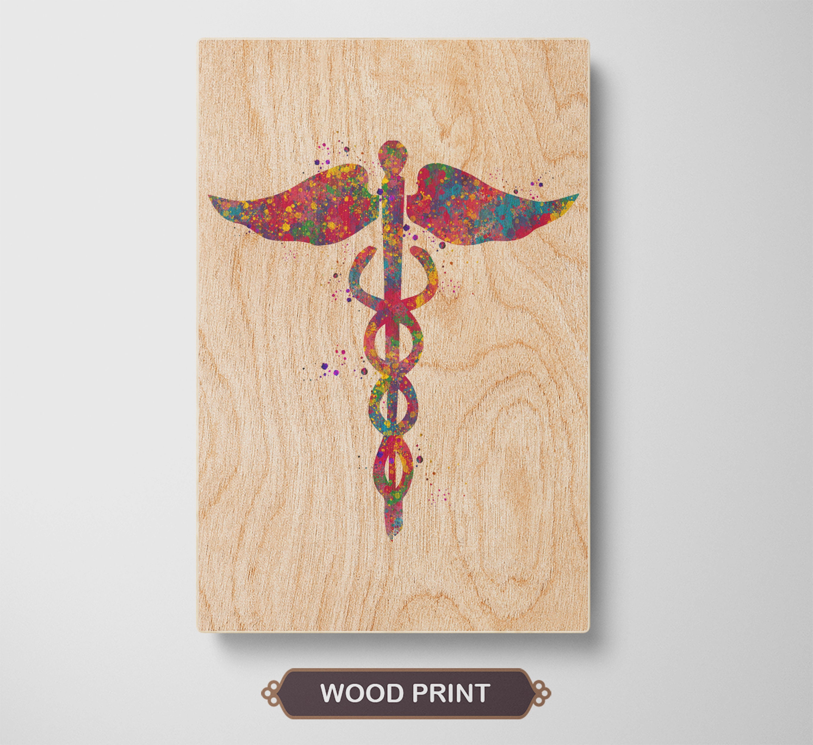 Caduceus Watercolor Caduceus Art Caduceus Medical Symbol Print Medical ...
