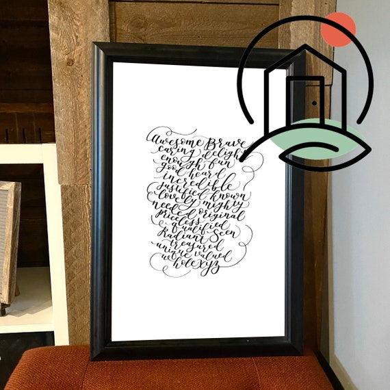 Abcs of Me Identity Poster 11x17 Hand-lettered Poster - Etsy