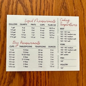 Kitchen Cooking and Baking Conversions Magnet - Measurement Conversions ...