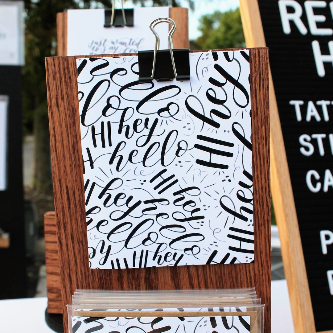 Hello Greeting Card Hand-lettered Hello Greeting Card - Etsy