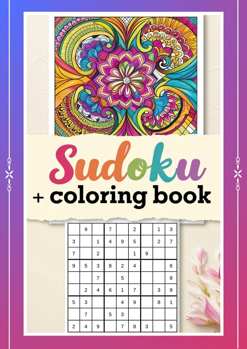 Sudoku + Coloring Book | 2-in-1 Entertainment! This Sudoku + Coloring ...