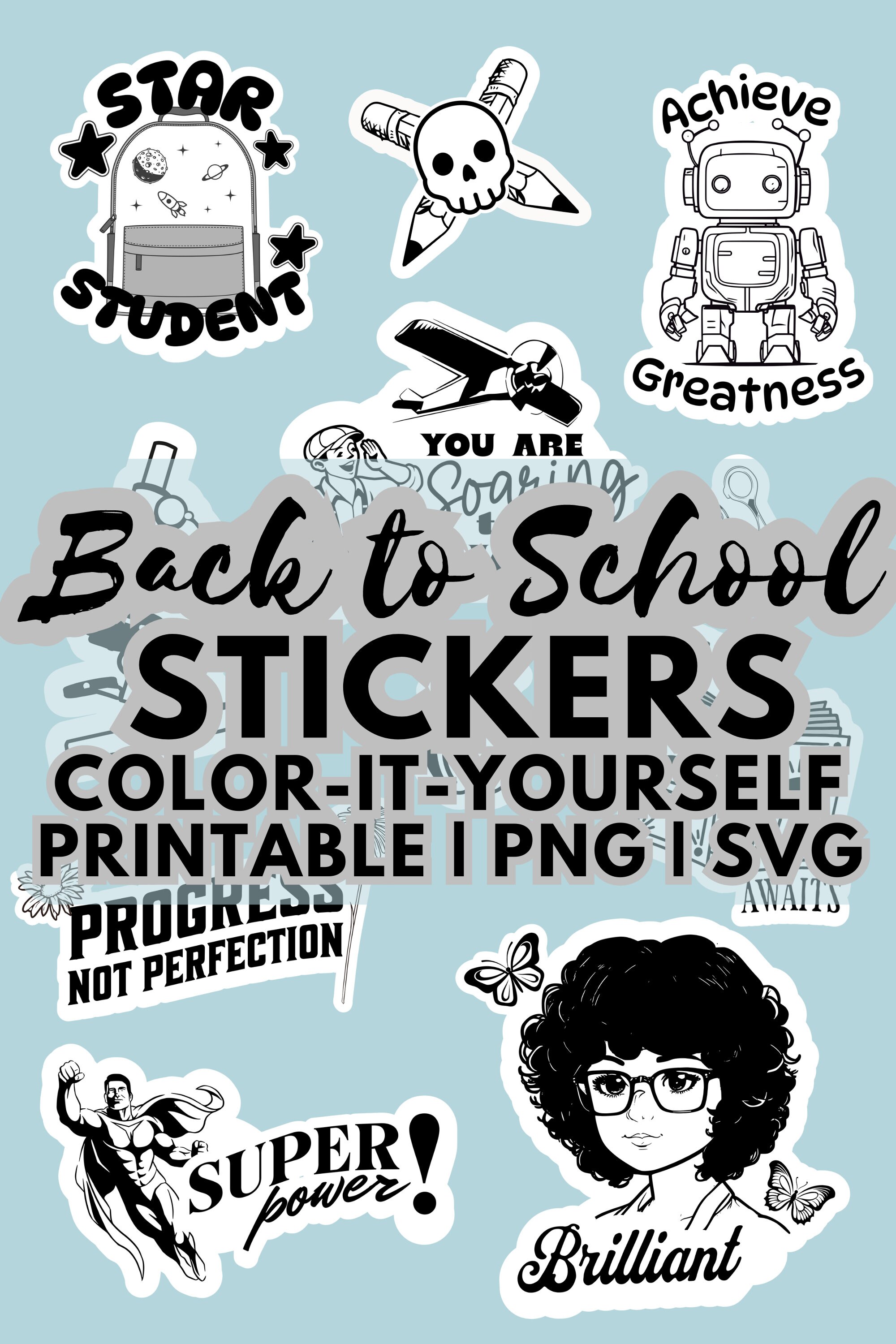 Back to School Printable Coloring Stickers for Teachers and Students ...