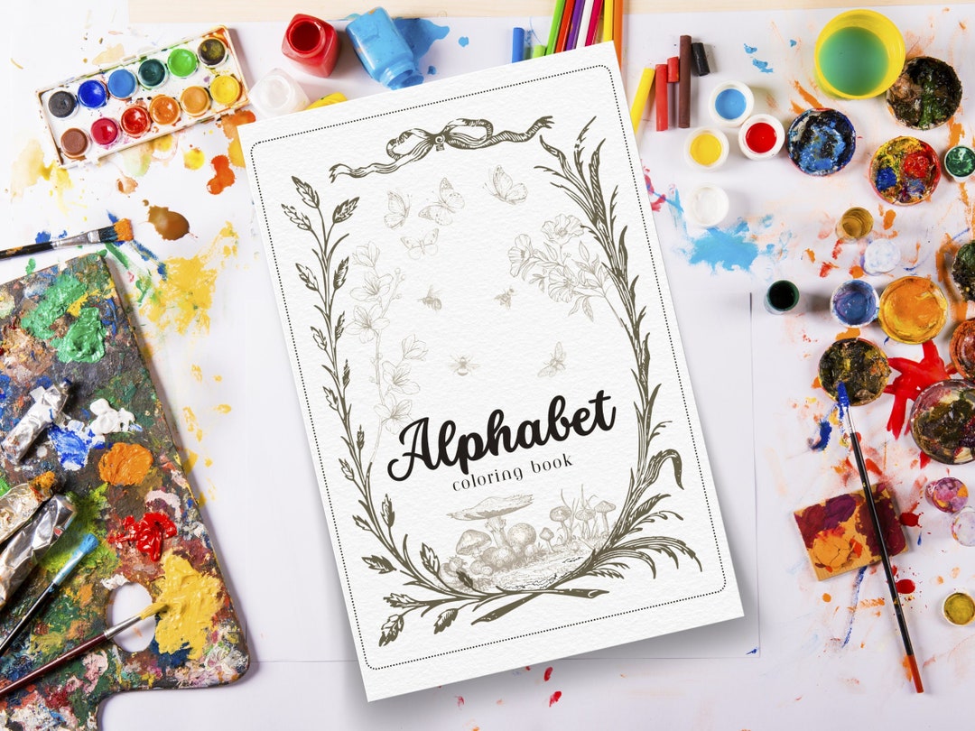 Natural Montessori Alphabet Illustrations Coloring Book Printable ...