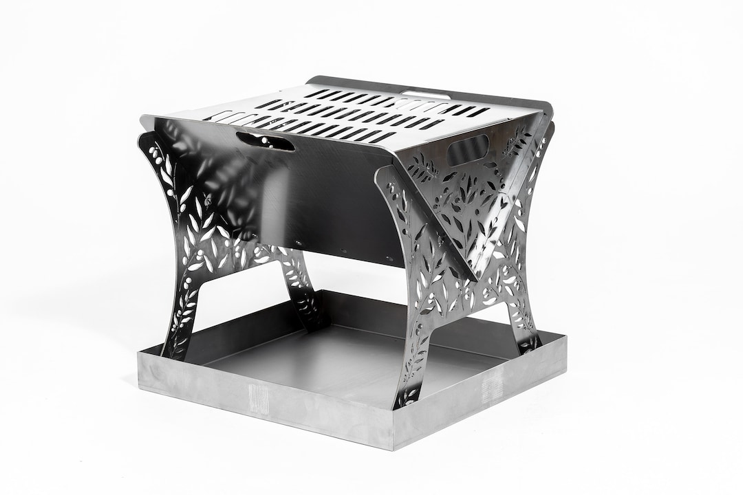 Compact Fire Pit and BBQ Grill - Collapsible and Portable for Garden ...