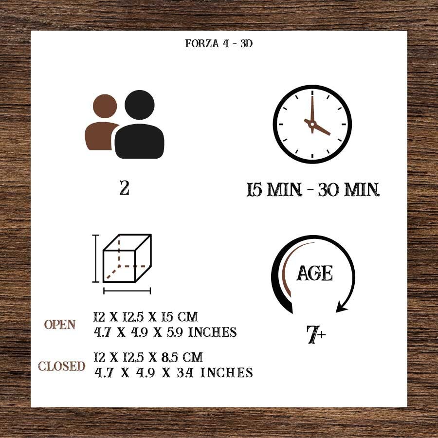 4 in a Row 3D - Board Game in Fine Wood - Strategy Game for 2 Players ...