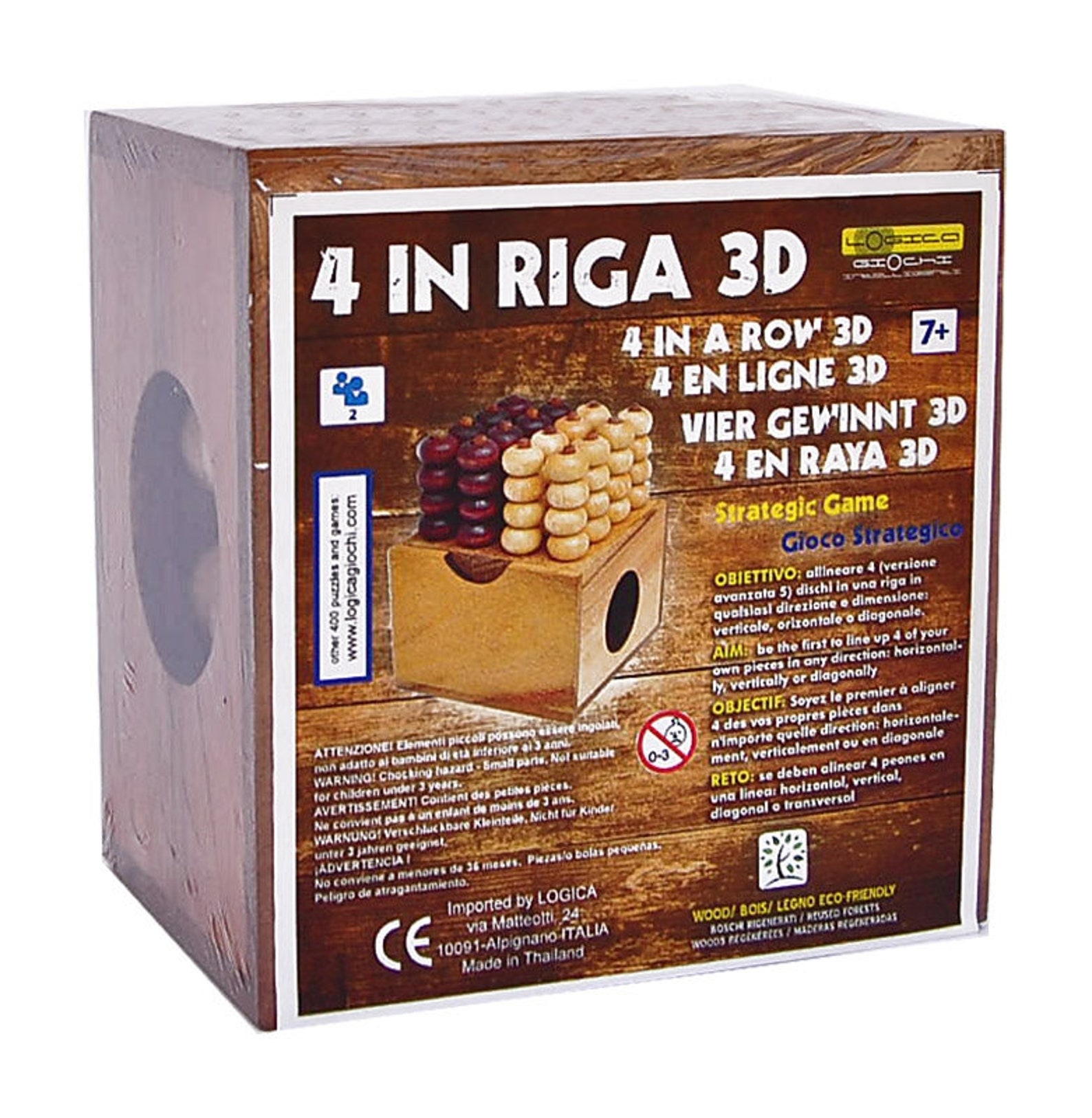 4 in a Row 3D - Board Game in Fine Wood - Strategy Game for 2 Players ...