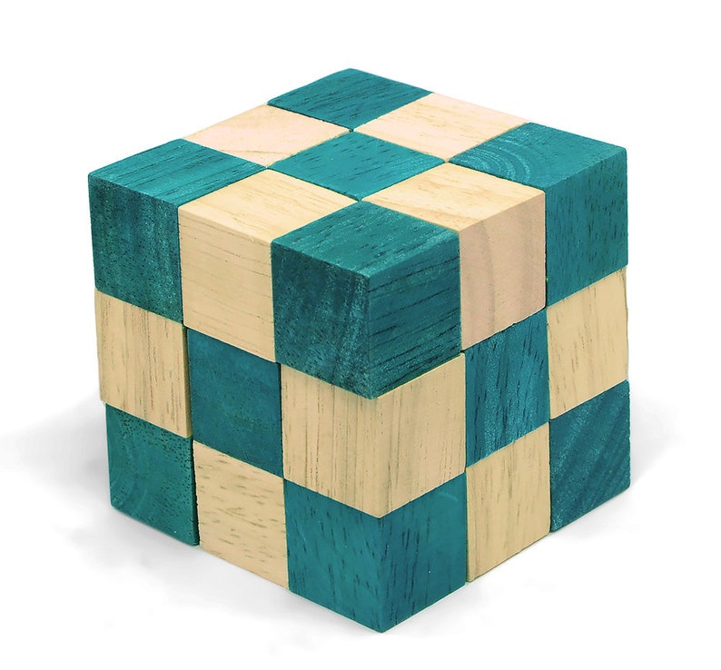 Green Snake Cube - 3D Wooden Brain Teaser - Difficulty 3/6 Hard ...