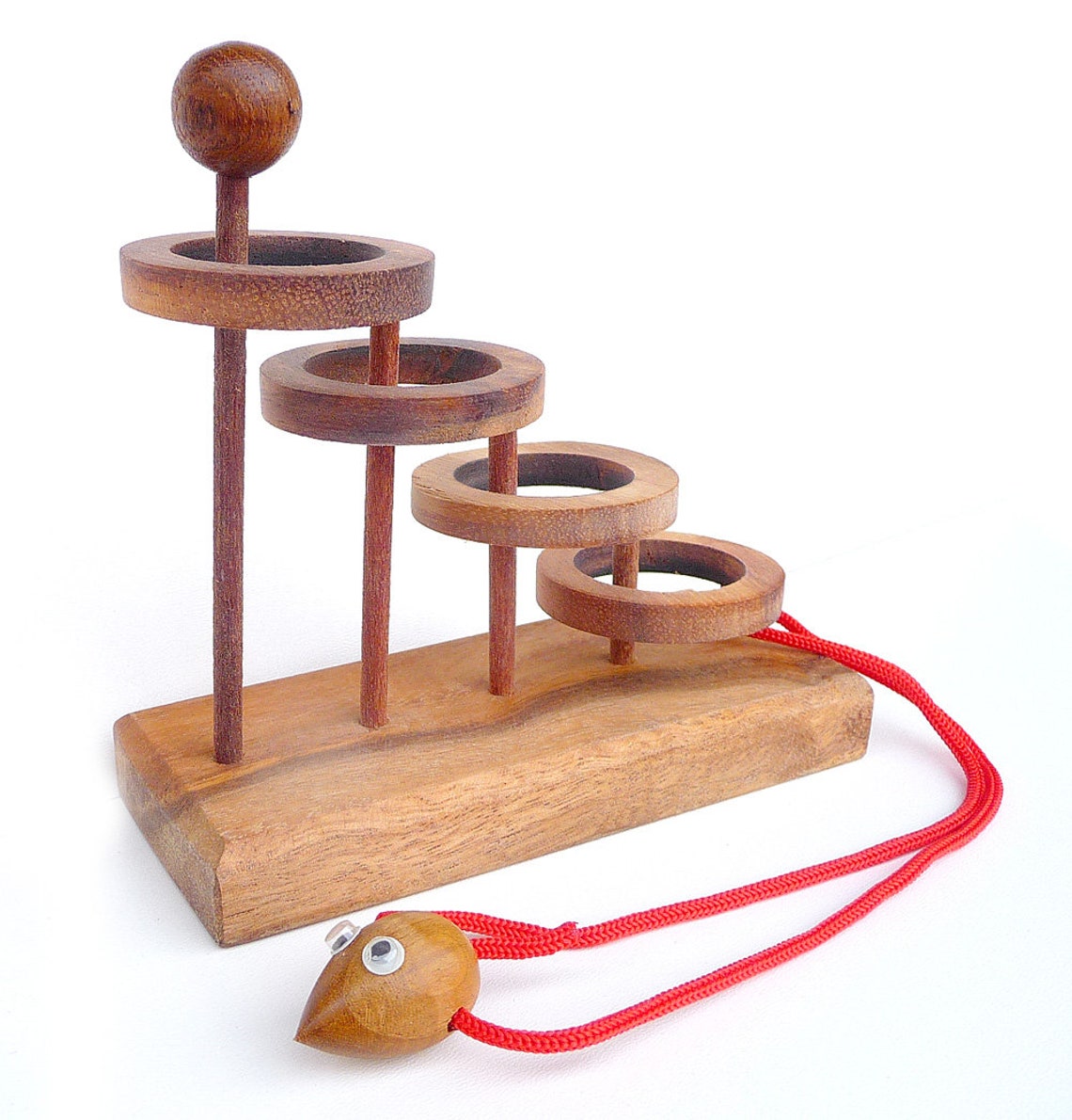 Free the Mouse Wooden Brain Teaser Rope Mind Puzzle Difficulty 4/6 ...