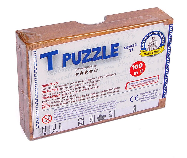 T Puzzle 100 Puzzles in 1 Wooden Brain Teaser Mind Puzzle Difficulty 4/ ...