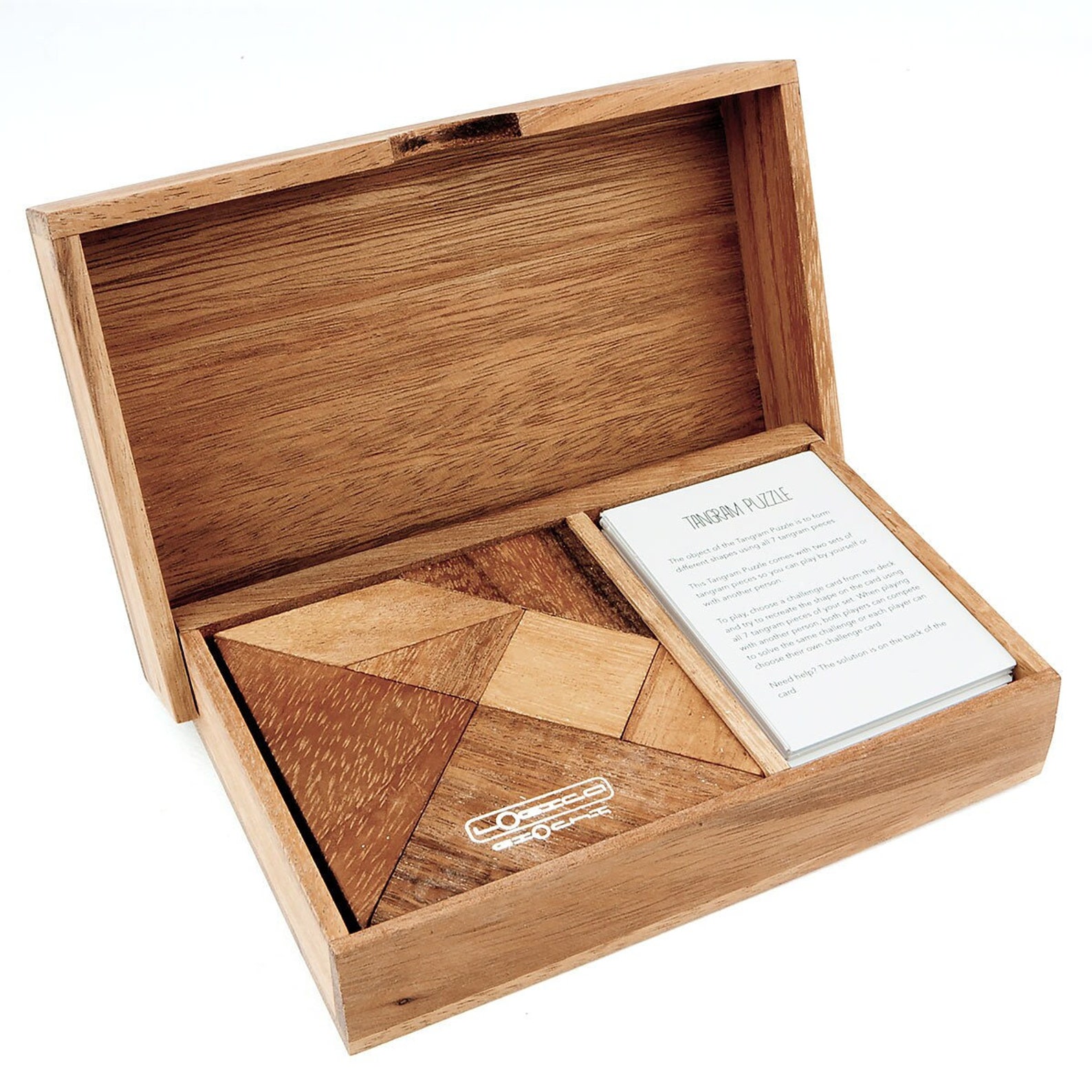 Double Tangram - Wooden Brain Teaser - 65 Puzzles in 1 - Card Box ...