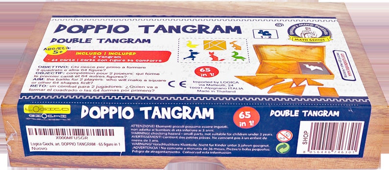 Double Tangram Wooden Brain Teaser 65 Puzzles in 1 Card - Etsy