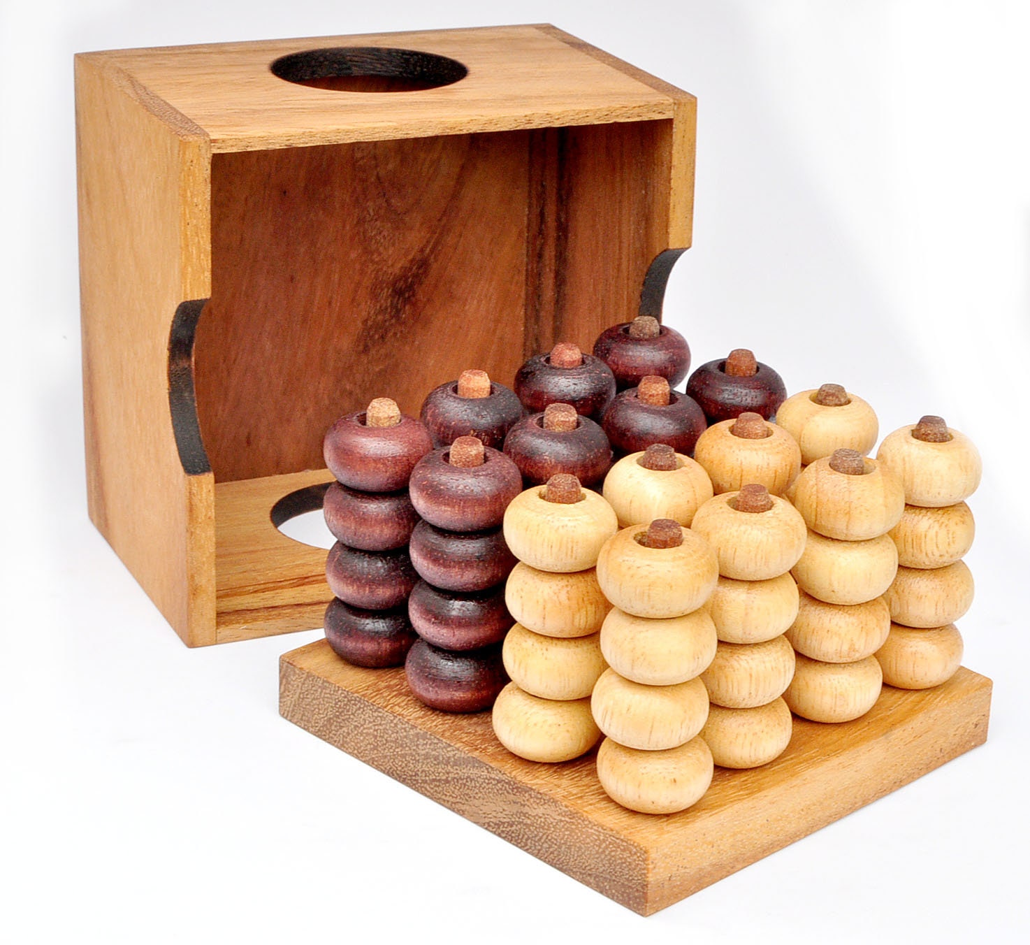 4 in a Row 3D - Board Game in Fine Wood - Strategy Game for 2 Players ...