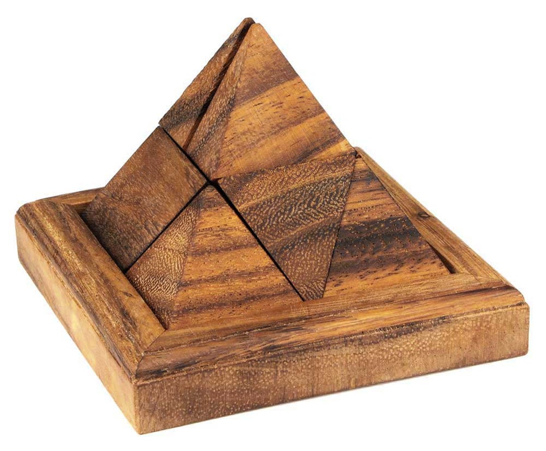 Pyramid 9 Pcs - 3D Wooden Brain Teaser - Difficulty 3/6 Hard - Leonardo ...