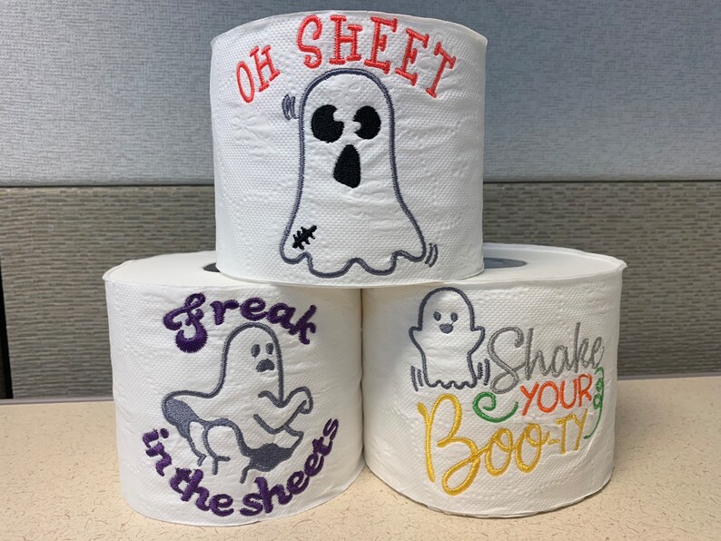 Halloween Embroidered Toilet Paper - Humorous Bathroom Decor - Etsy