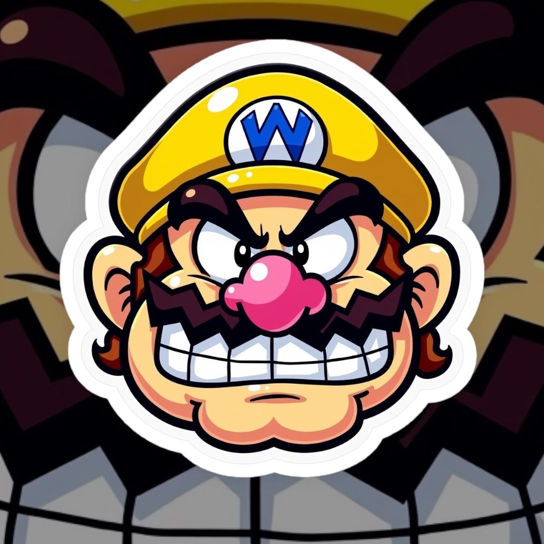 Wario - Head Only Die Cut Sticker - Etsy