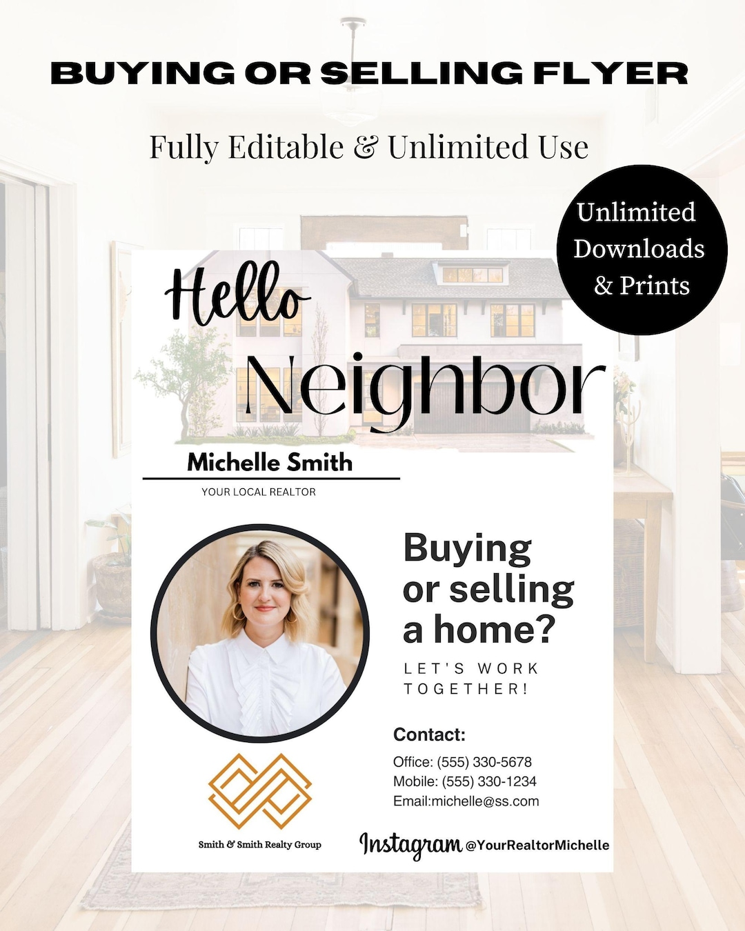 Real Estate Flyer Template, Hello Neighbor Realtor Introduction Flyer ...