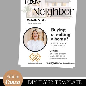 Real Estate Flyer Template, Hello Neighbor Realtor Introduction Flyer ...