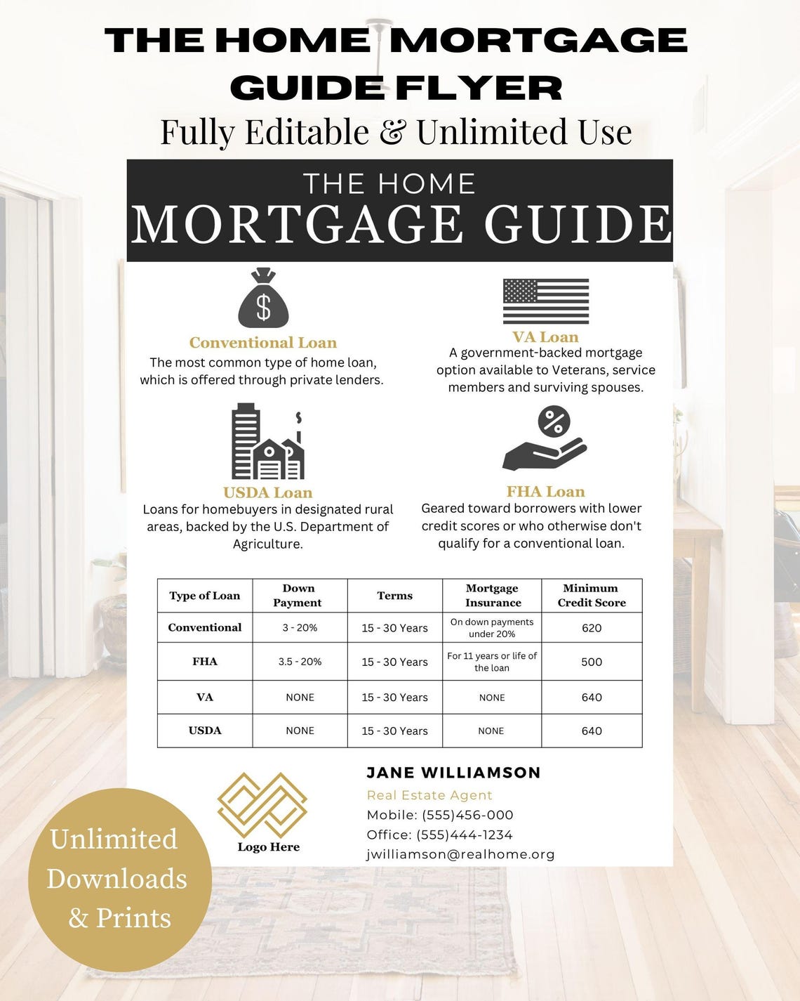 Mortgage Guide Flyer, Loan Officer Template, Quick Reference Sheet PDF ...
