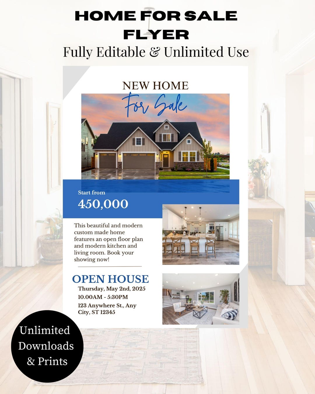 Real Estate Flyer Template | Just Listed Flyer | New Home Flyer | Real ...