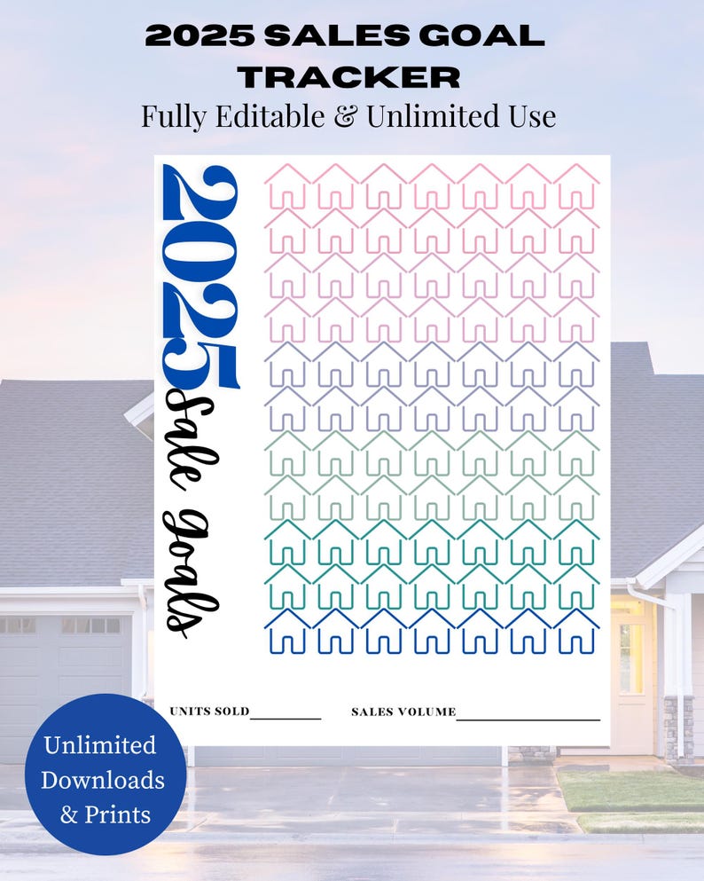 Real Estate Goal Sheet, Goal Chart, Real Estate House Goal Chart ...