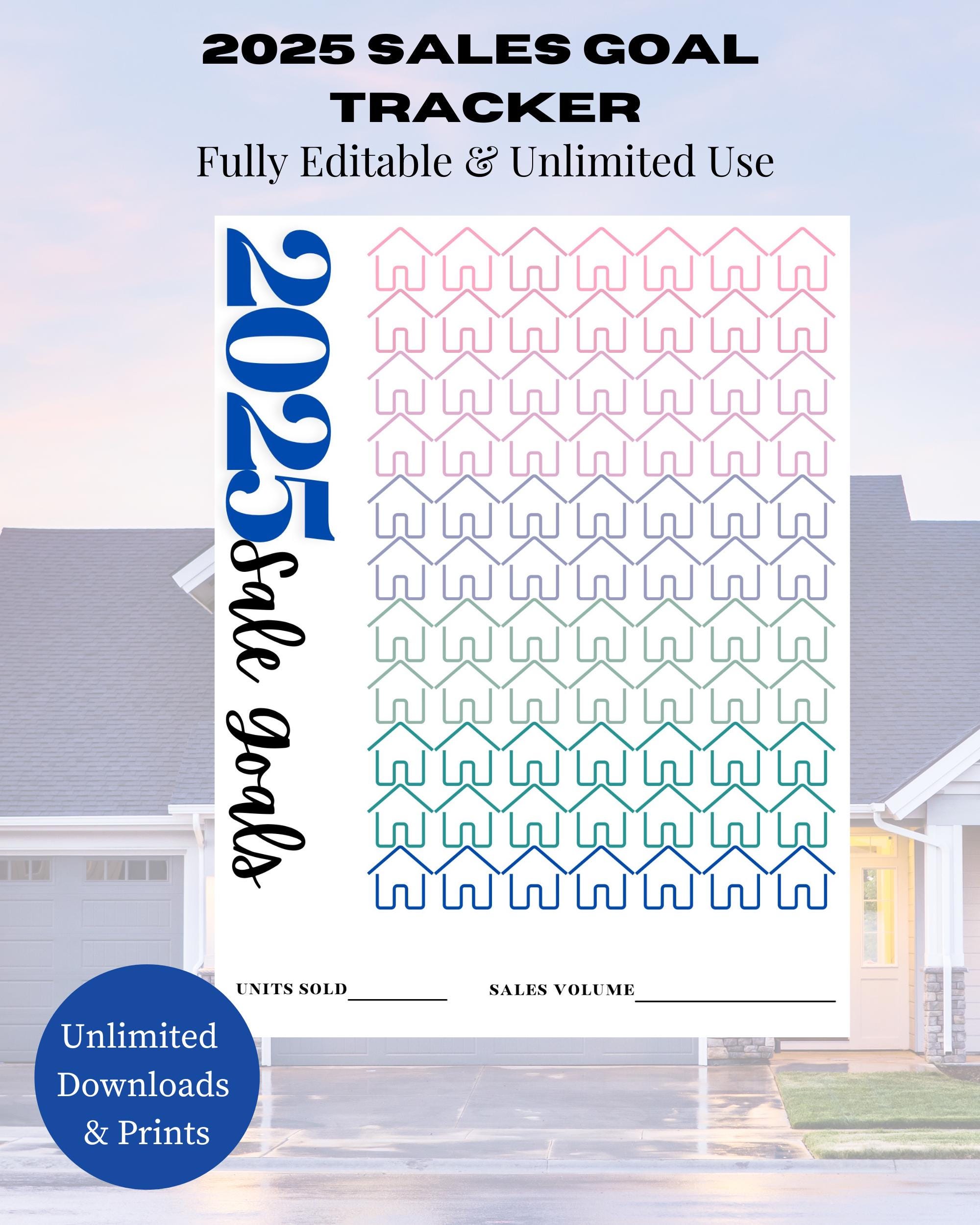 Real Estate Goal Sheet, Goal Chart, Real Estate House Goal Chart ...
