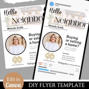 Real Estate Flyer Template, Hello Neighbor Realtor Introduction Flyer ...