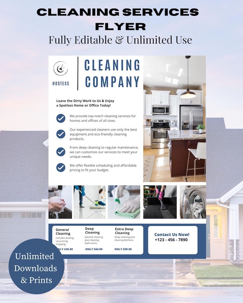 Cleaning Business Service Flyer, DIY Flyer Template Design, Cleaning ...