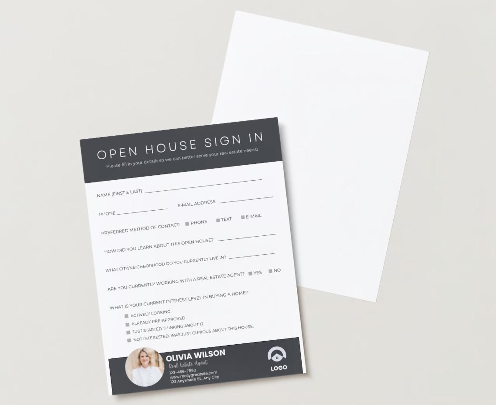 Open House Sign in Sheet Editable Template | Real Estate Marketing ...