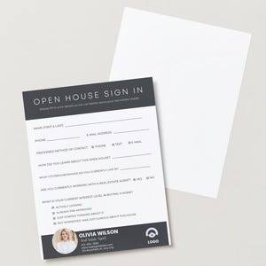Open House Sign in Sheet Editable Template | Real Estate Marketing ...