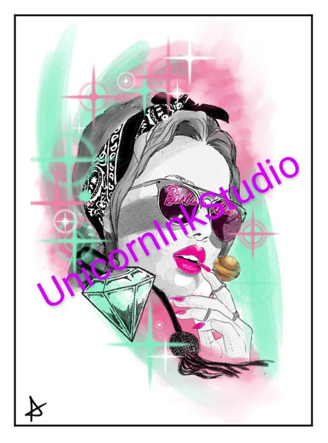 Full Colour, Retro Meets Barbie, Digital Art - Etsy