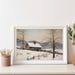 Peaceful Winter Cabin in Snowy Landscape Print | Cozy Rustic Winter ...