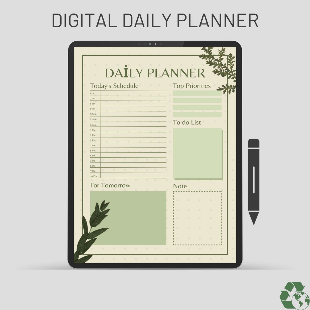 Daily Planner Digital, Printable Planner, Digital Planner iPad Planner ...
