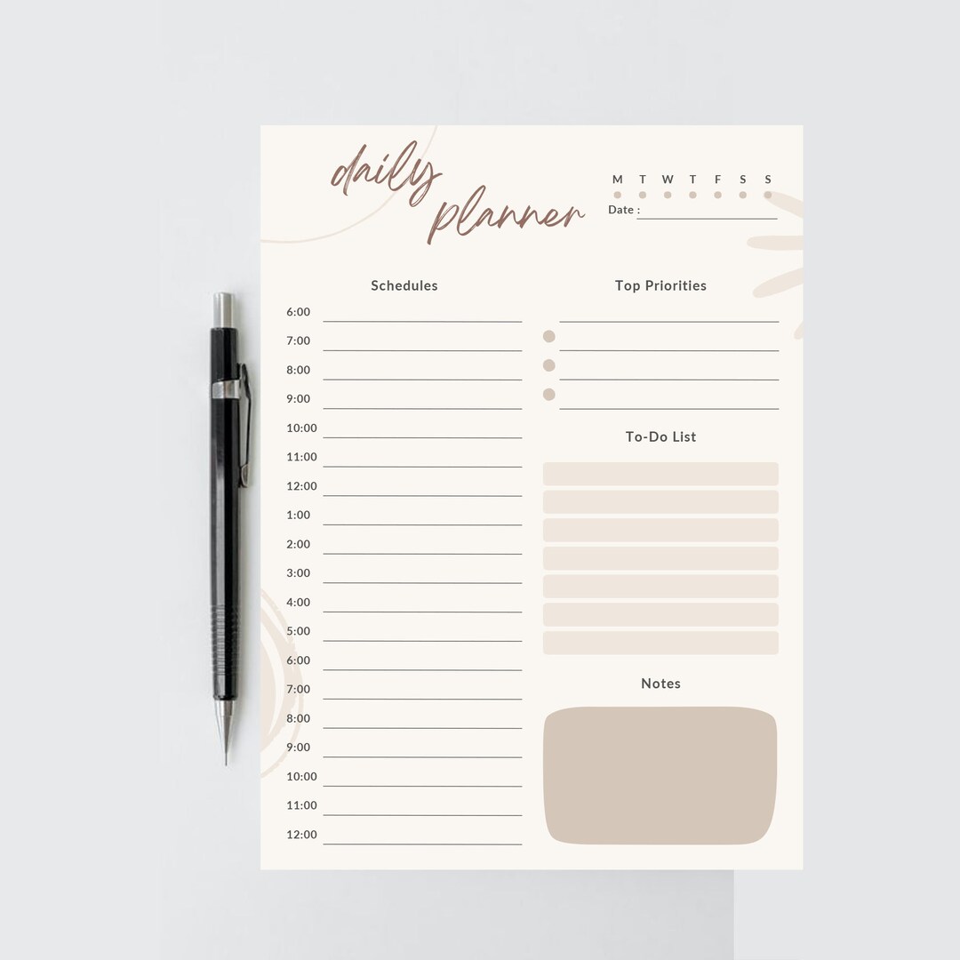 Daily Planner Digital, Printable Planner, Digital Planner iPad Planner ...