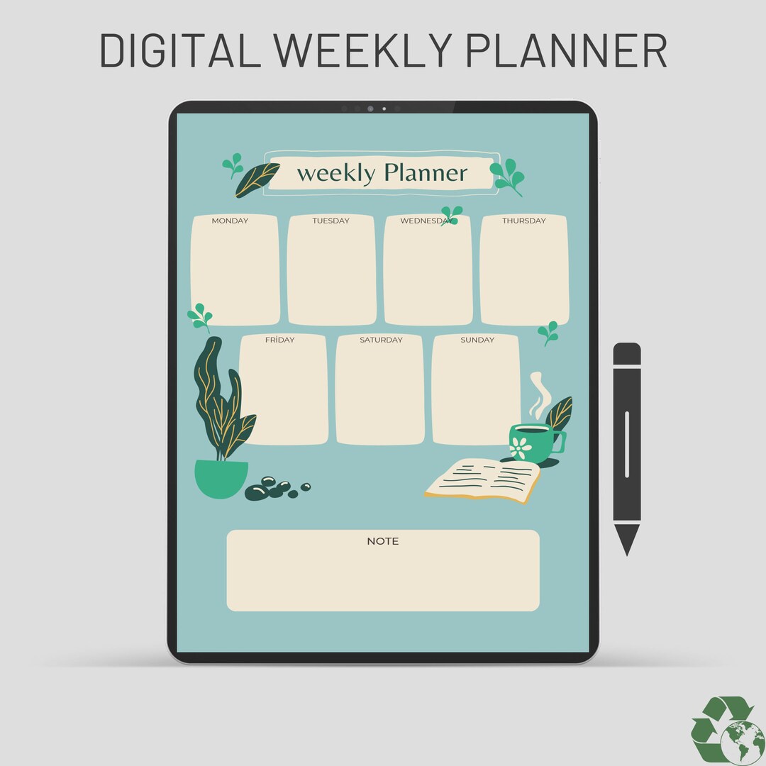 Weekly Planner Digital, Printable Planner, Digital Planner iPad Planner ...