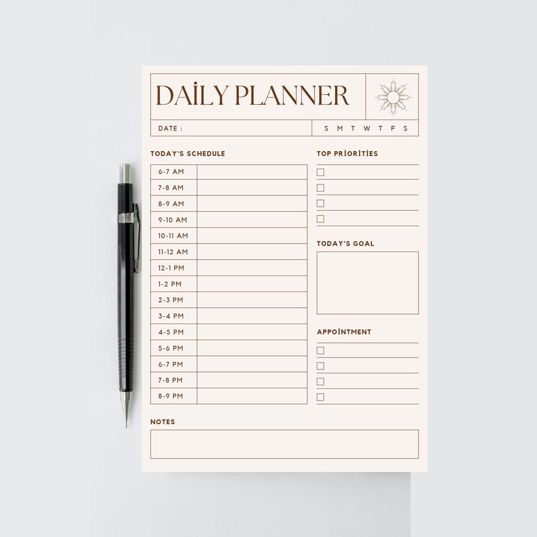 Daily Planner Digital, Printable Planner, Digital Planner iPad Planner ...