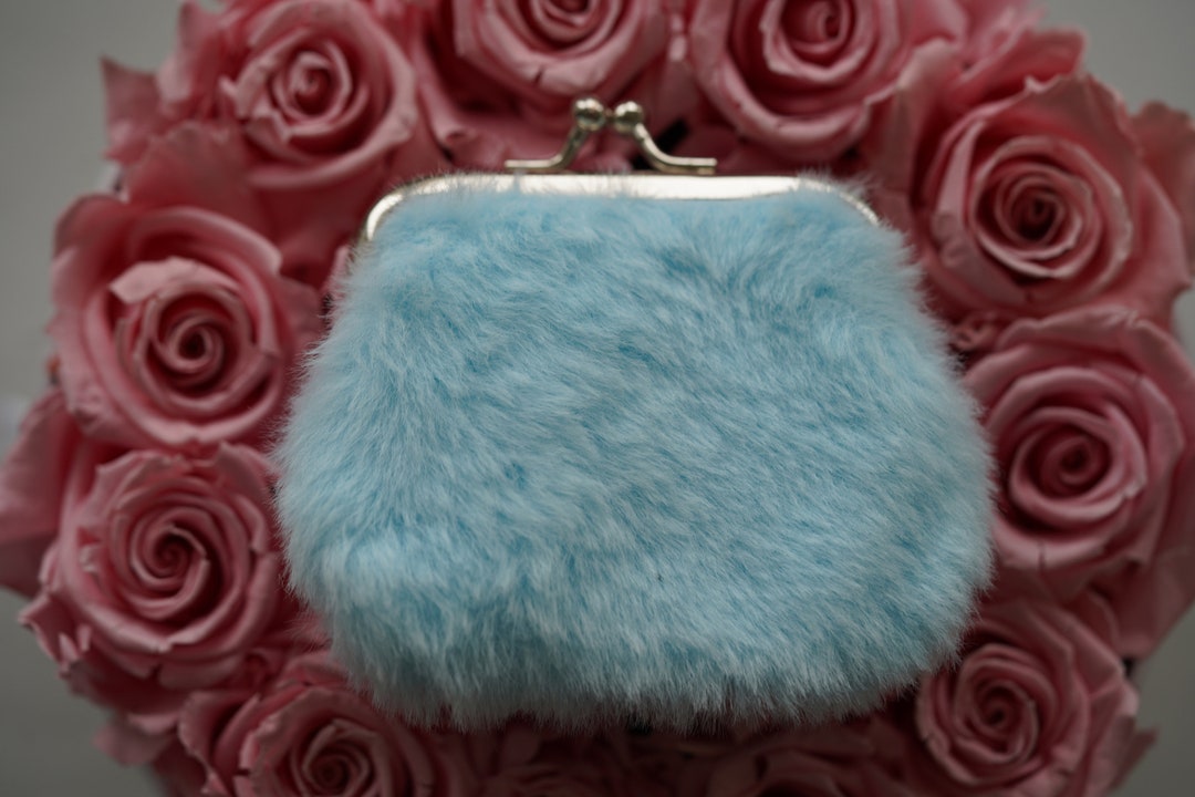Fluffy Blue Coin Purse/cute Wallet Bag Change Pouch Gifts for Kids ...