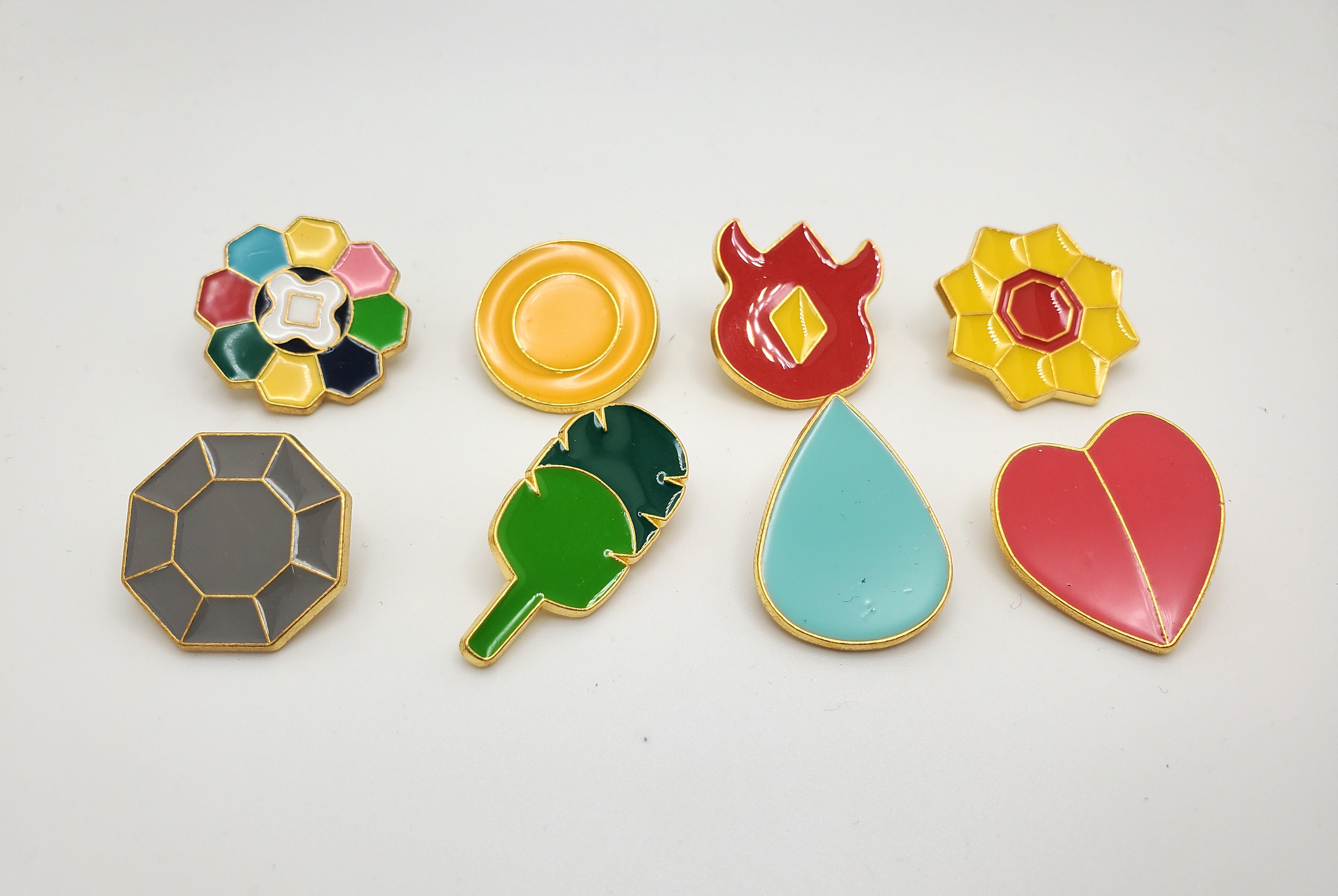 Set of 8 Pokemon Gym Badge Pins Kanto Perfect for Cosplay or Display ...
