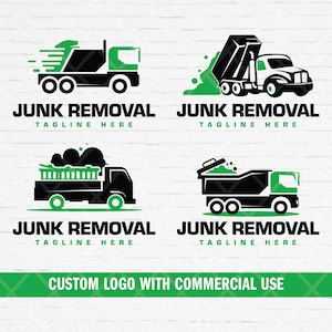 Personalized Junk Removal Truck Logo: DIY Waste Recycling Company ...