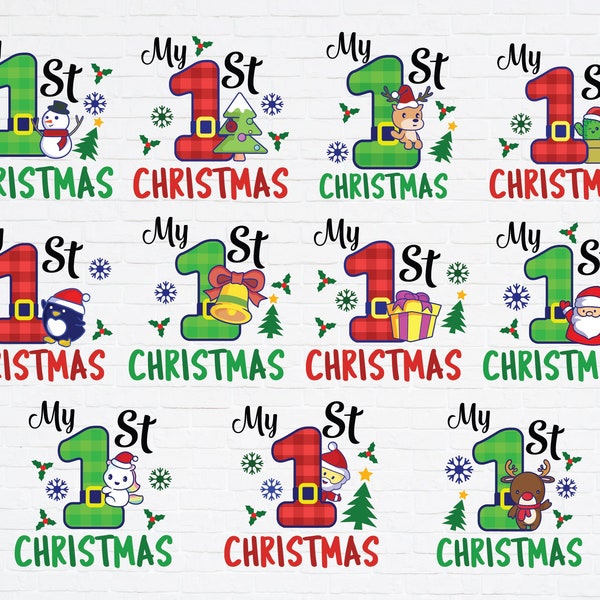 Babys First Christmas Clipart - Etsy